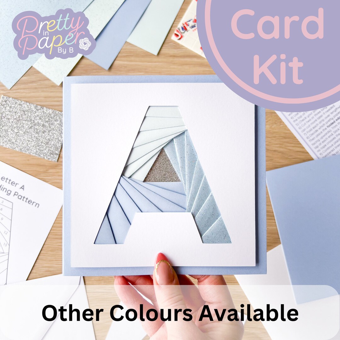 Card Making Kit Alphabet Letter A | Iris Folding Card Kit | Initial ...