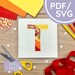 Letter T Iris Folding Pattern PDF & SVG | Alphabet Intermediate Iris ...