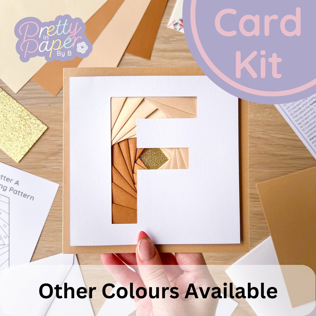 Card Making Kit Alphabet Letter F | Iris Folding Card Kit | Initial ...