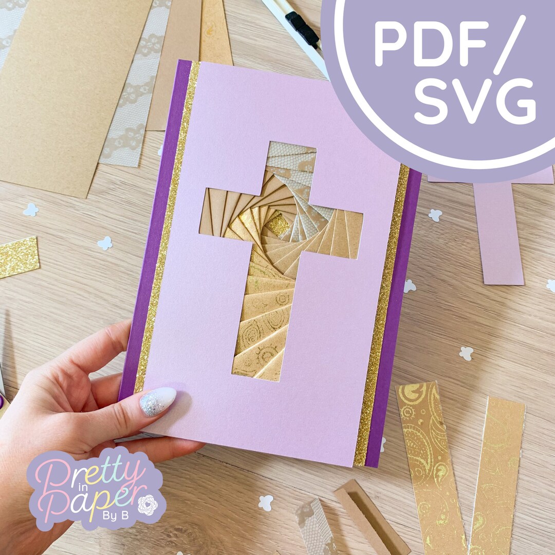 Cross Iris Folding Pattern PDF SVG | Beginner Iris Folding Pattern ...