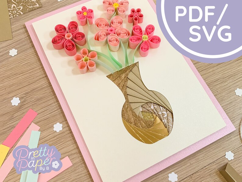 Vase Iris Folding Pattern PDF & SVG Beginner Flower Pot Iris - Etsy