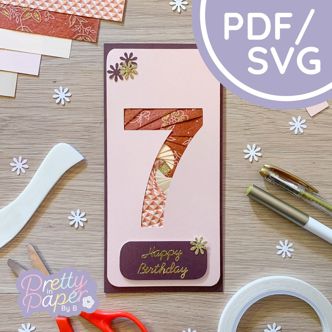 Number 7 Iris Folding Pattern PDF SVG | Seven Beginner Iris Folding ...