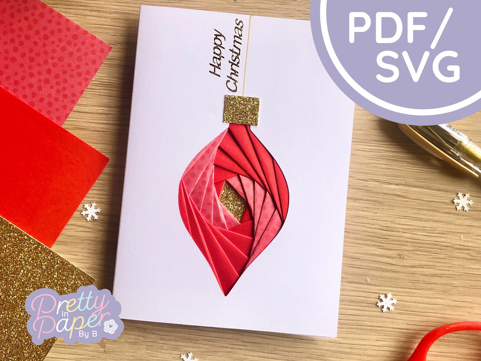 Bauble Iris Folding Pattern PDF & SVG Christmas Bauble | Etsy