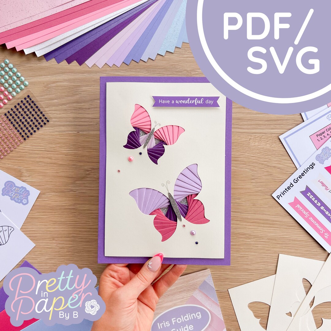 Beautiful Butterfly Pair Iris Folding Pattern PDF & SVG | Advanced ...
