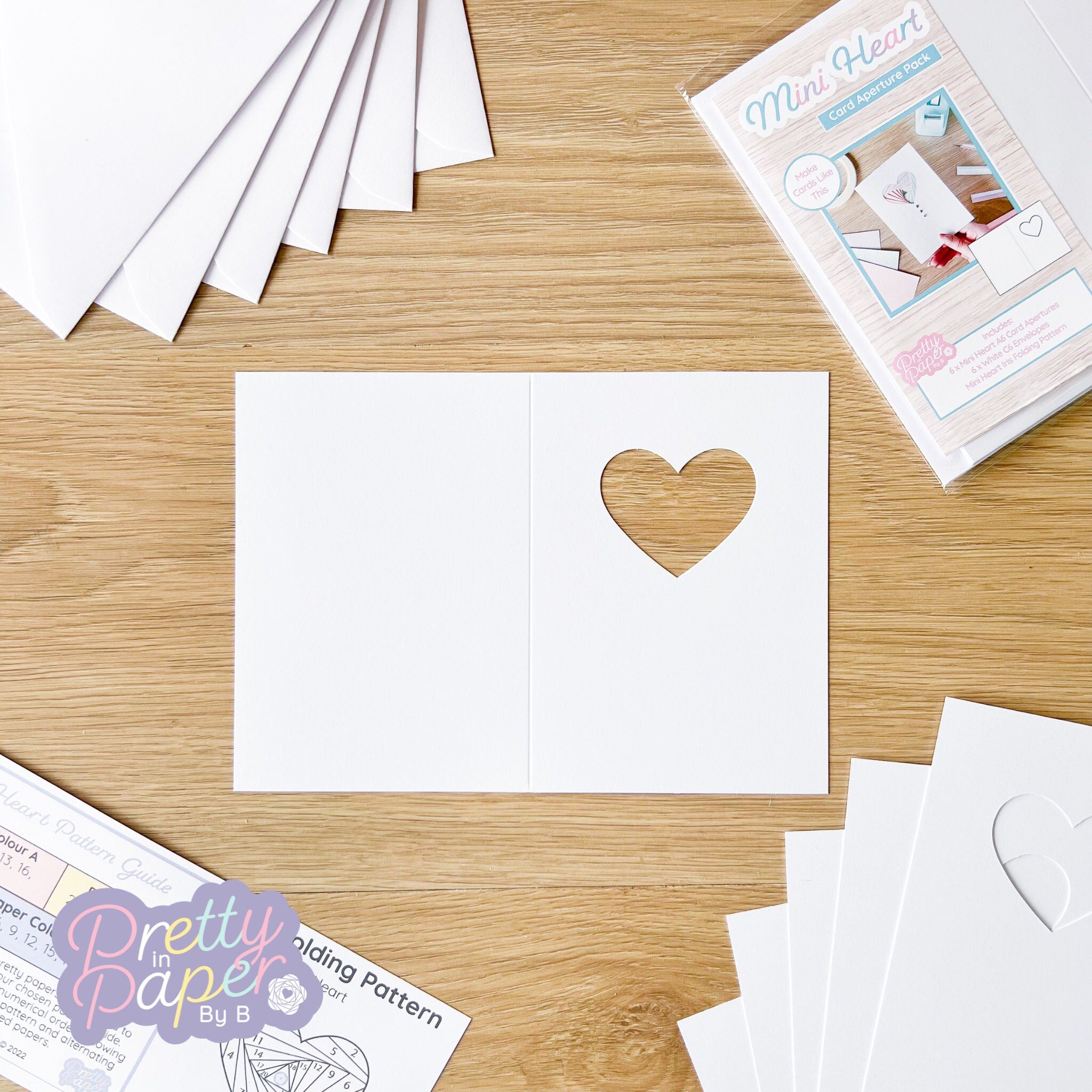 Mini Heart Card Apertures A6 pack of 6 White Card Blanks & - Etsy