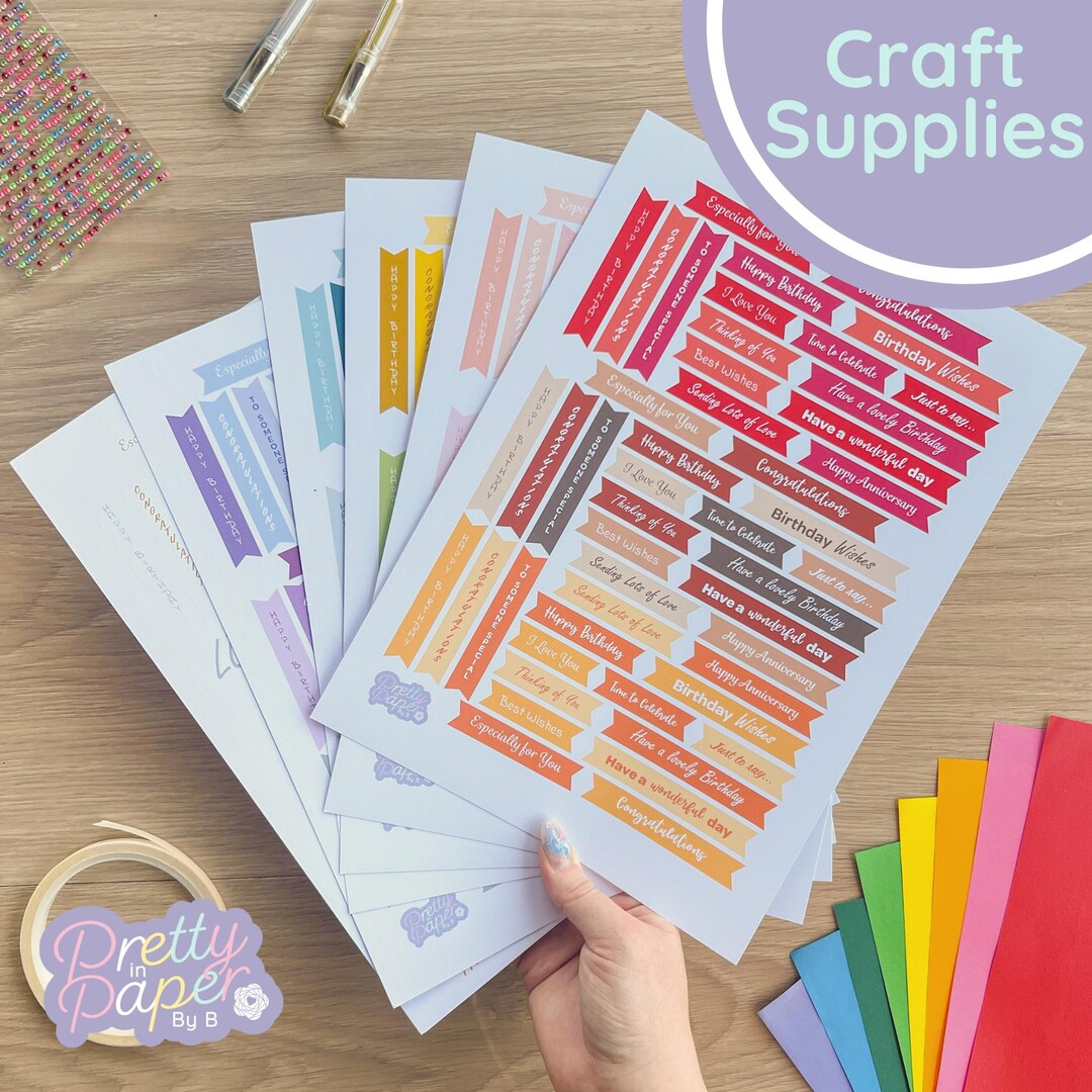 Paper Craft Essential Sentiments Pack | Rainbow Card-making ...