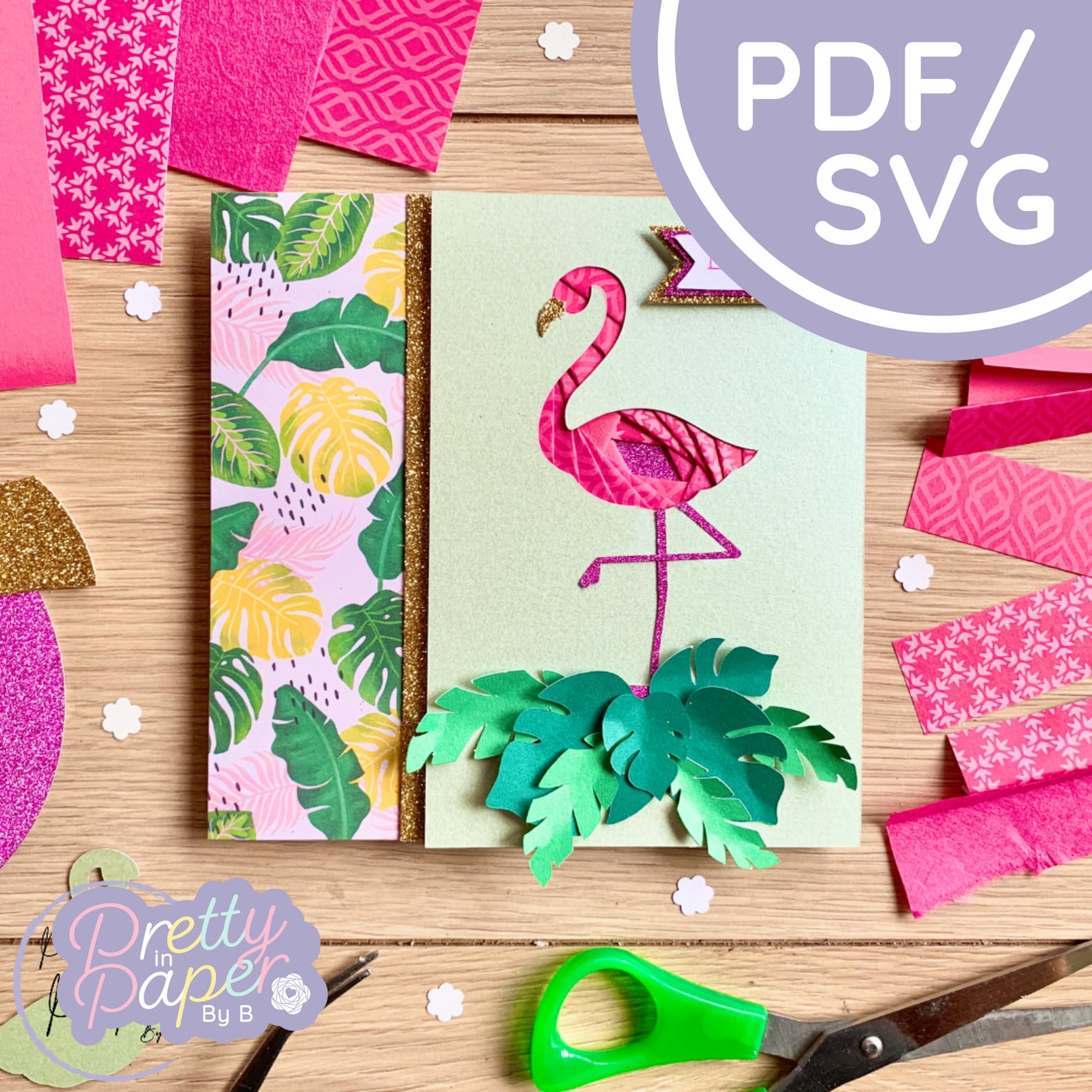 Flamingo Iris Folding Pattern PDF & SVG | Beginner Iris Folding Pattern ...