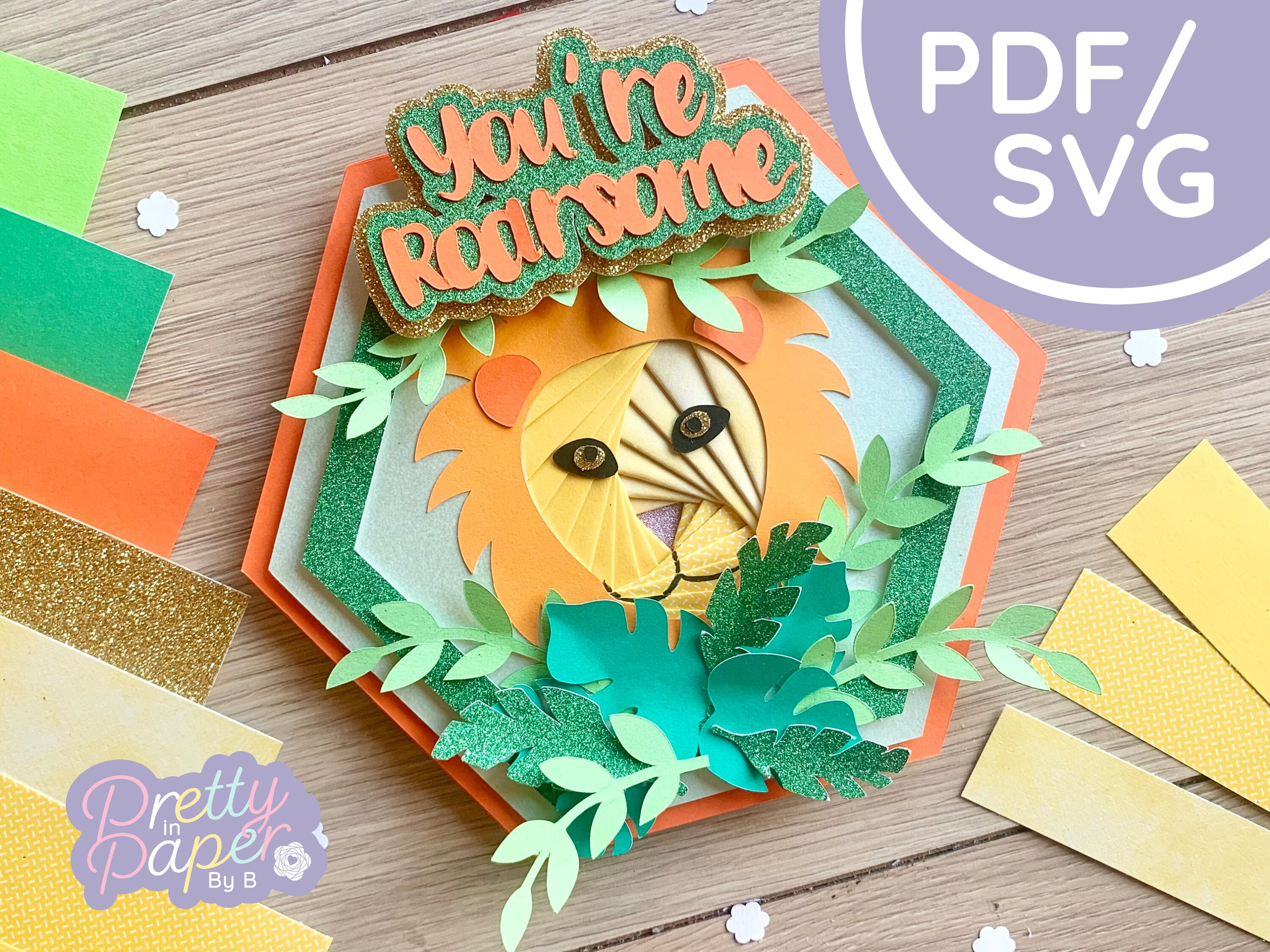 Wild Cat Iris Folding Pattern PDF & SVG Beginner Lion Tiger - Etsy