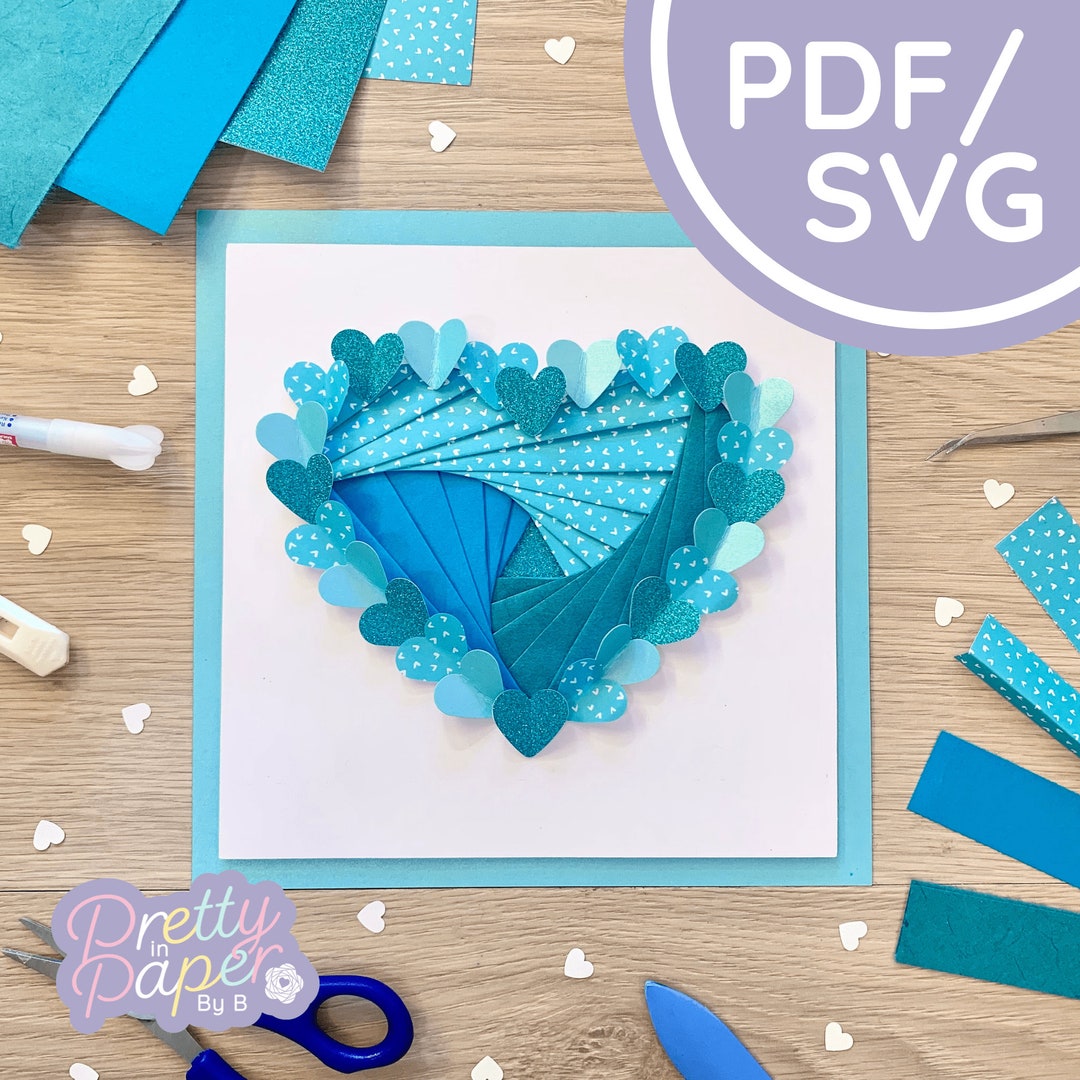 Heart Large Iris Folding Pattern PDF & SVG | Beginner Iris Folding ...