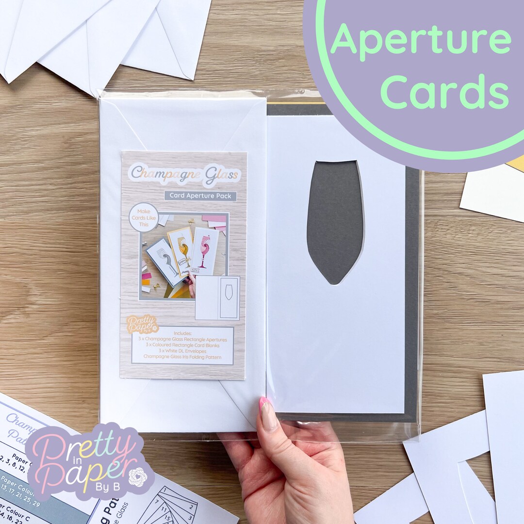 Champagne Glass Aperture Card (pack of 3) | 3 X Apertures, Coloured ...