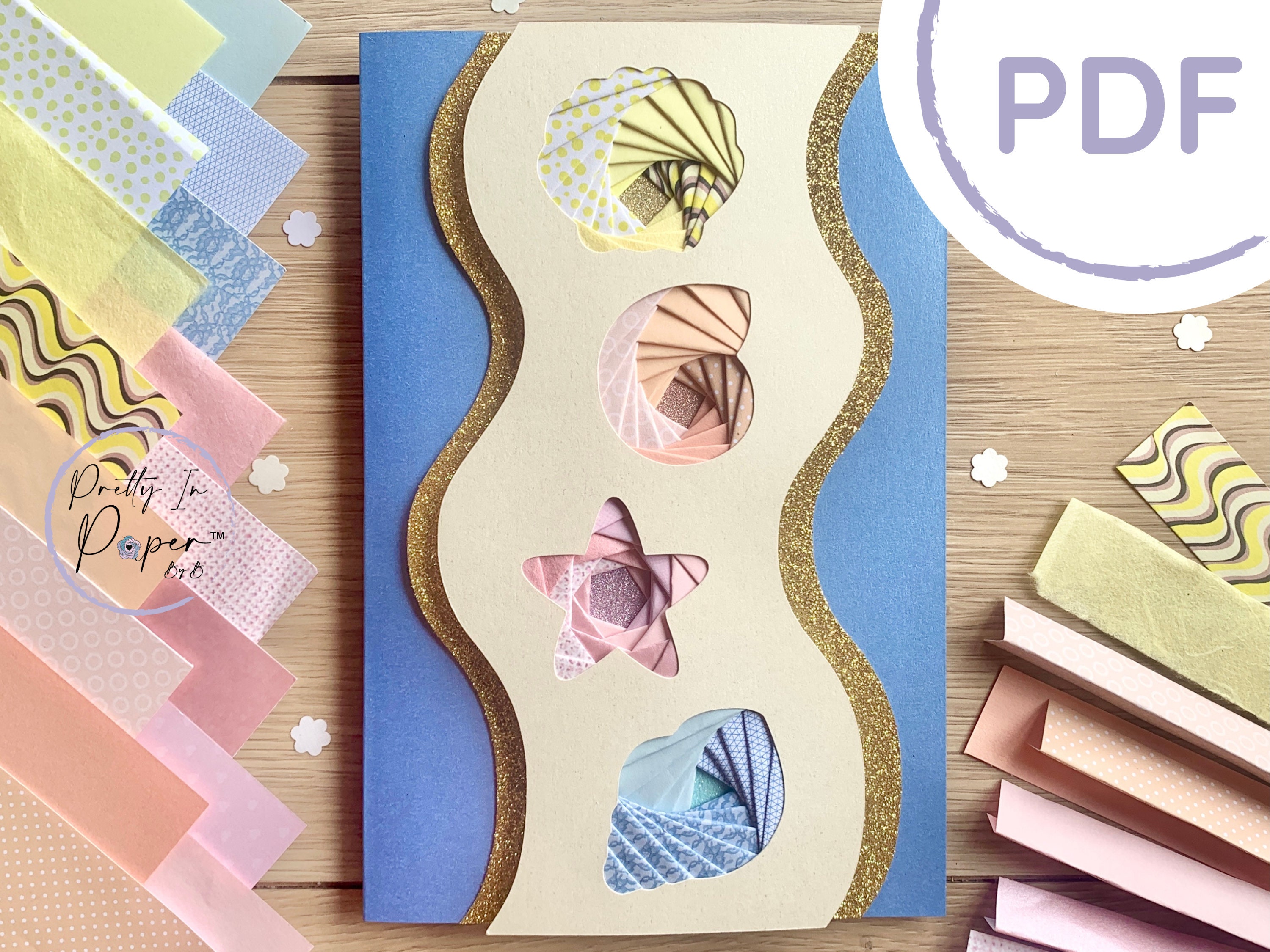 Four Beginner Shell Iris Folding Patterns PDF Download Sea Shells Iris ...