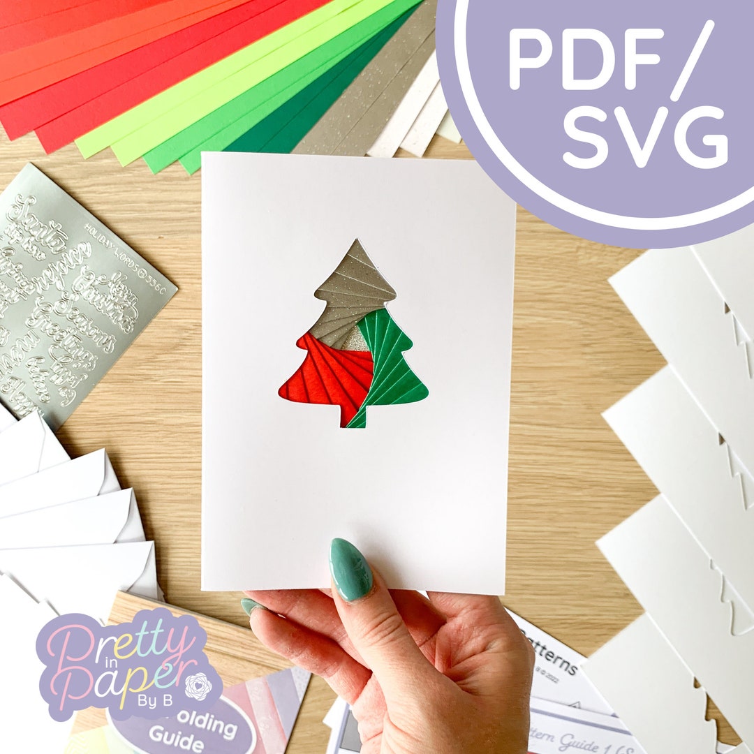 Stylised Christmas Tree Iris Folding Pattern PDF & SVG | Mini Christmas ...