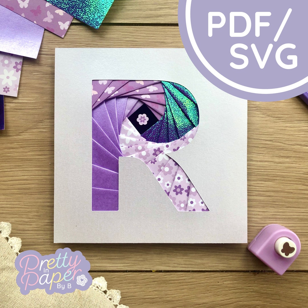 Letter R Iris Folding Pattern PDF & SVG | Alphabet Beginner Iris ...