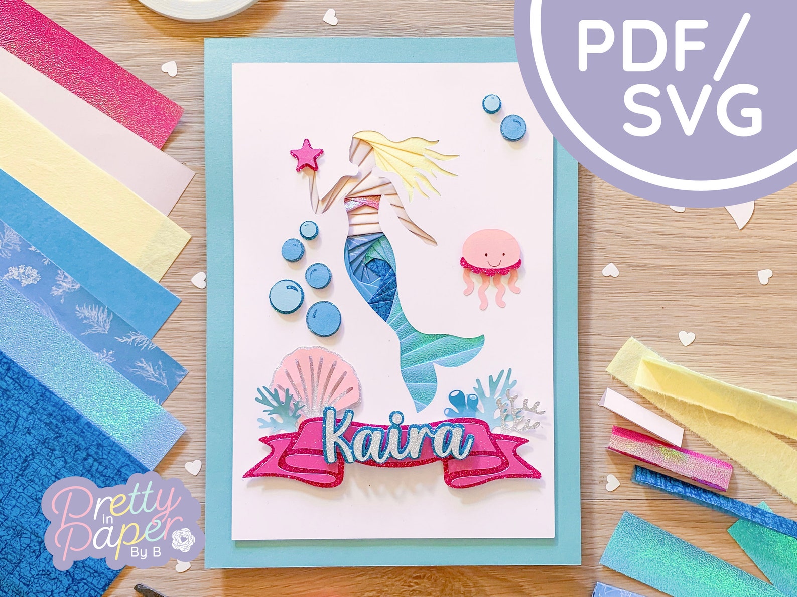 Mermaid Iris Folding Pattern PDF SVG Magical Iris Folding - Etsy