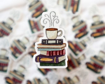Cozy and Fun Book Stack Sticker | Books With Lantern Cozy Warm Colors ...