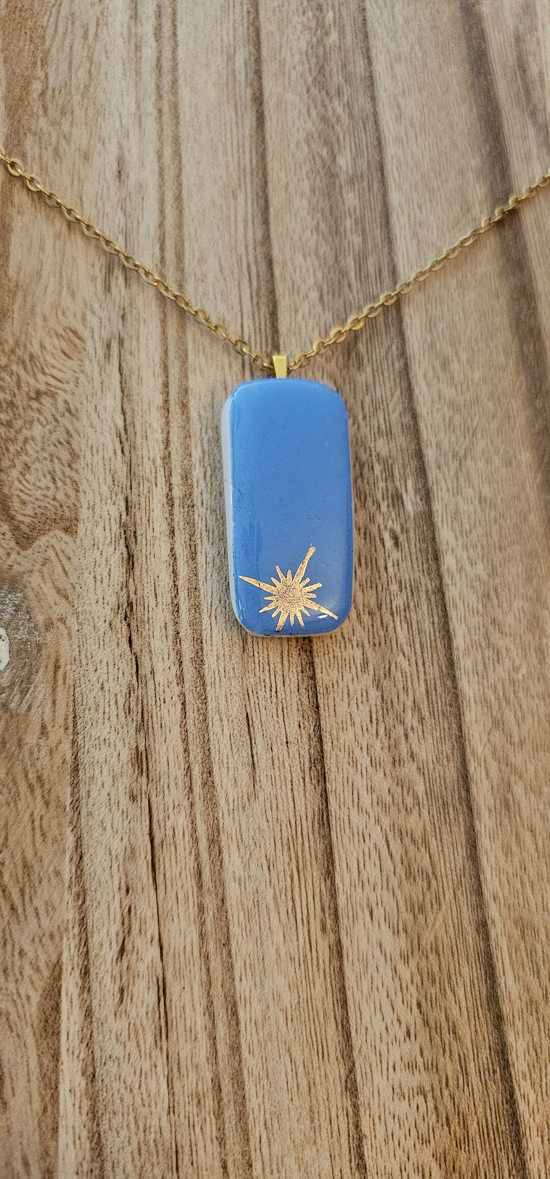 Hall's Superior Quality Star Cadet Blue Single Starburst Necklace - Etsy
