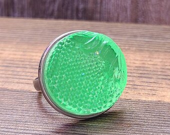 Uranium Glass Ring | Etsy