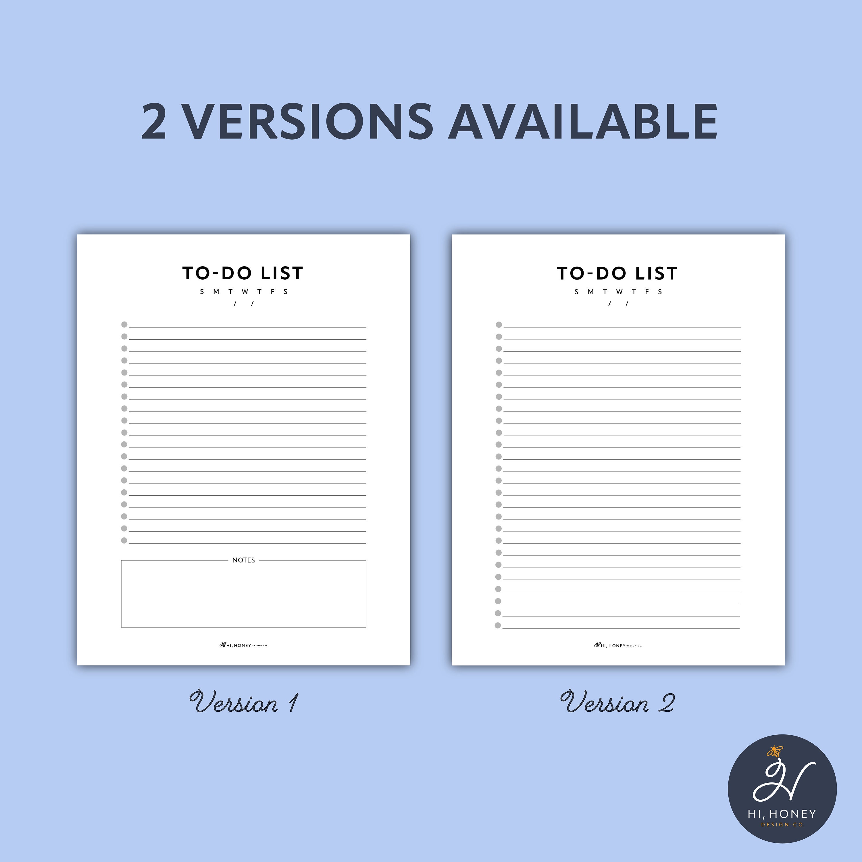 Simple to Do List Printable, Tasks List Organizer, Productivity ...