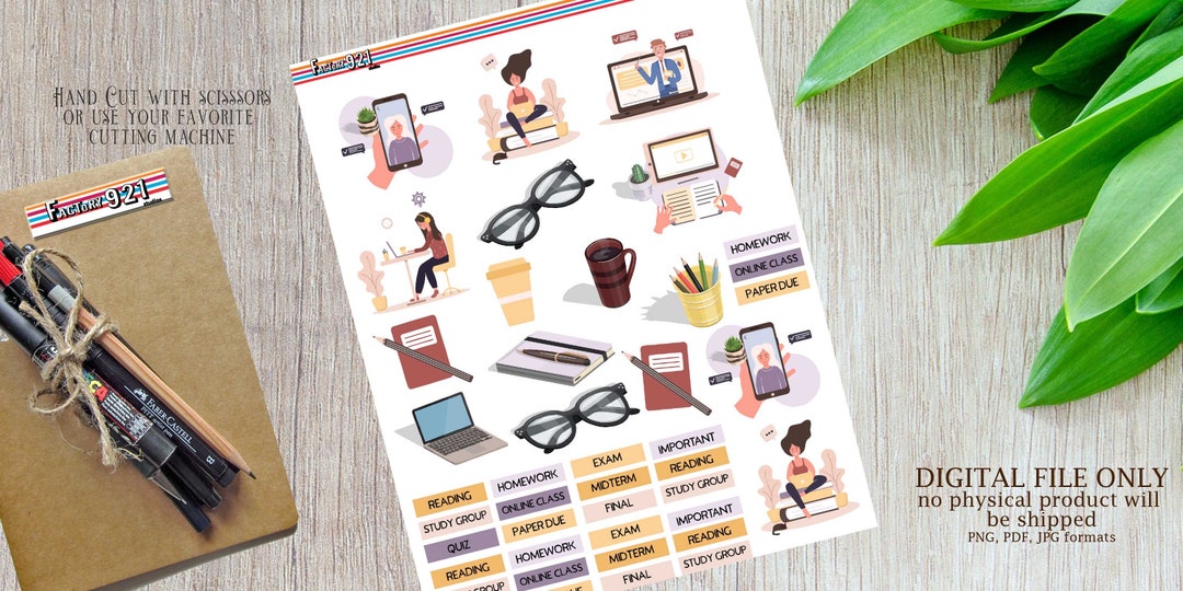 Female, School,e-learning, Planner Stickers, College Stickers, Student ...