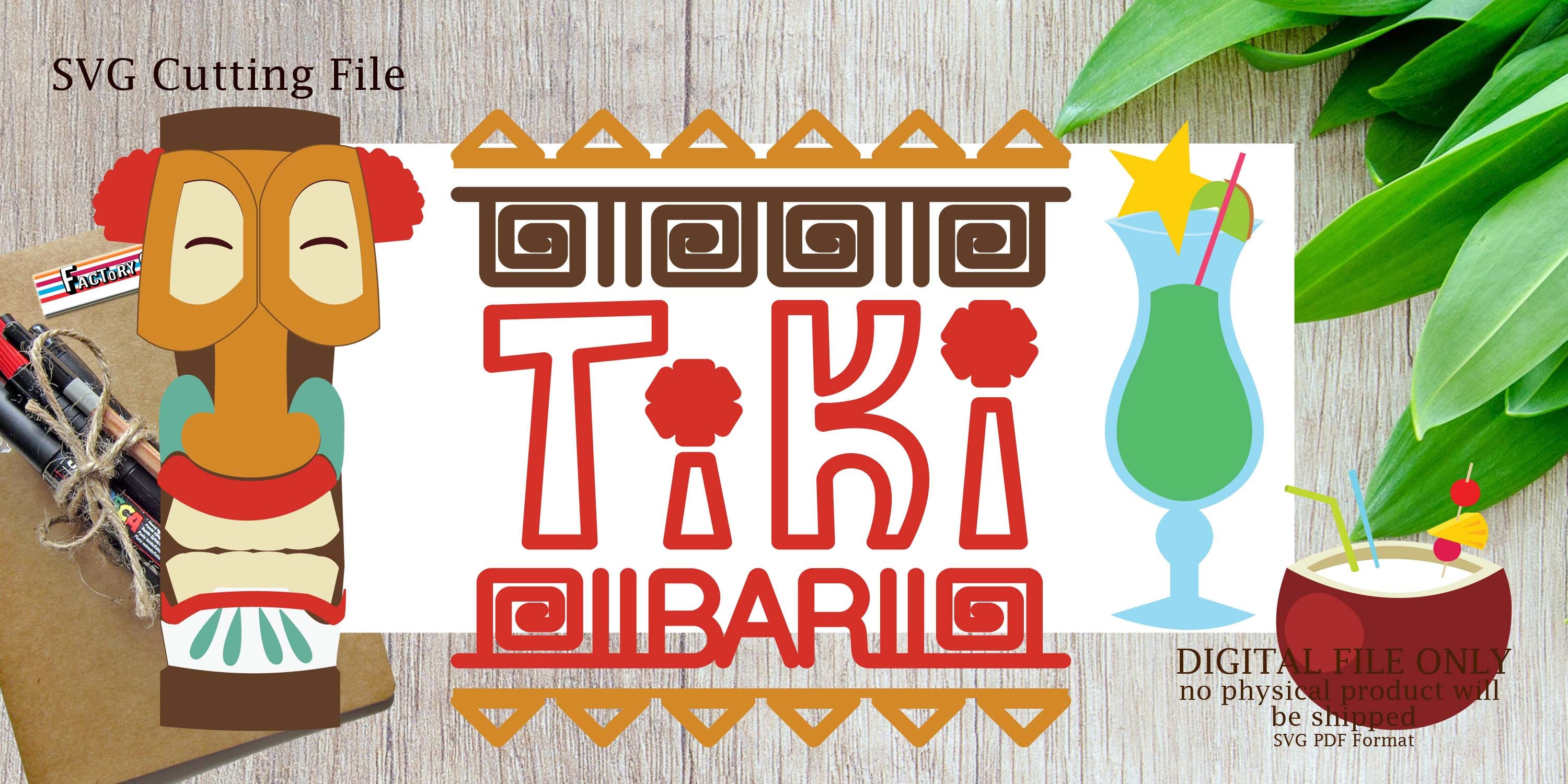 Tiki Bar Svg/totem Svg/tropical Vacation Vector File/circut Travel Cut ...