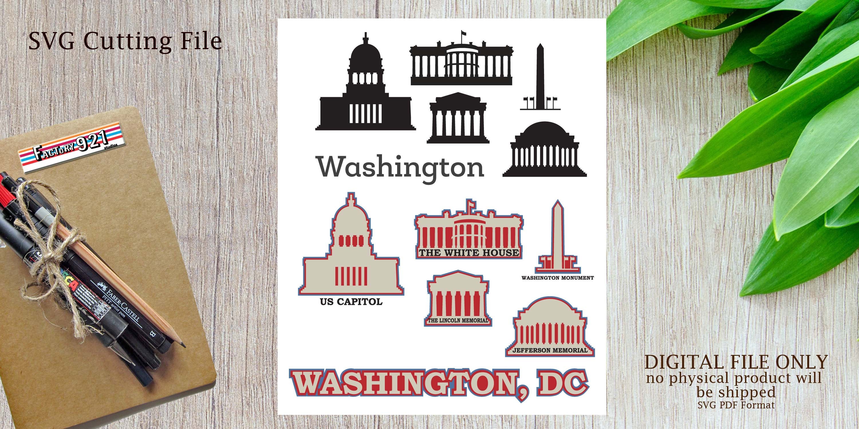 Washington DC Svg, American Destination Vector, American City, Travel ...