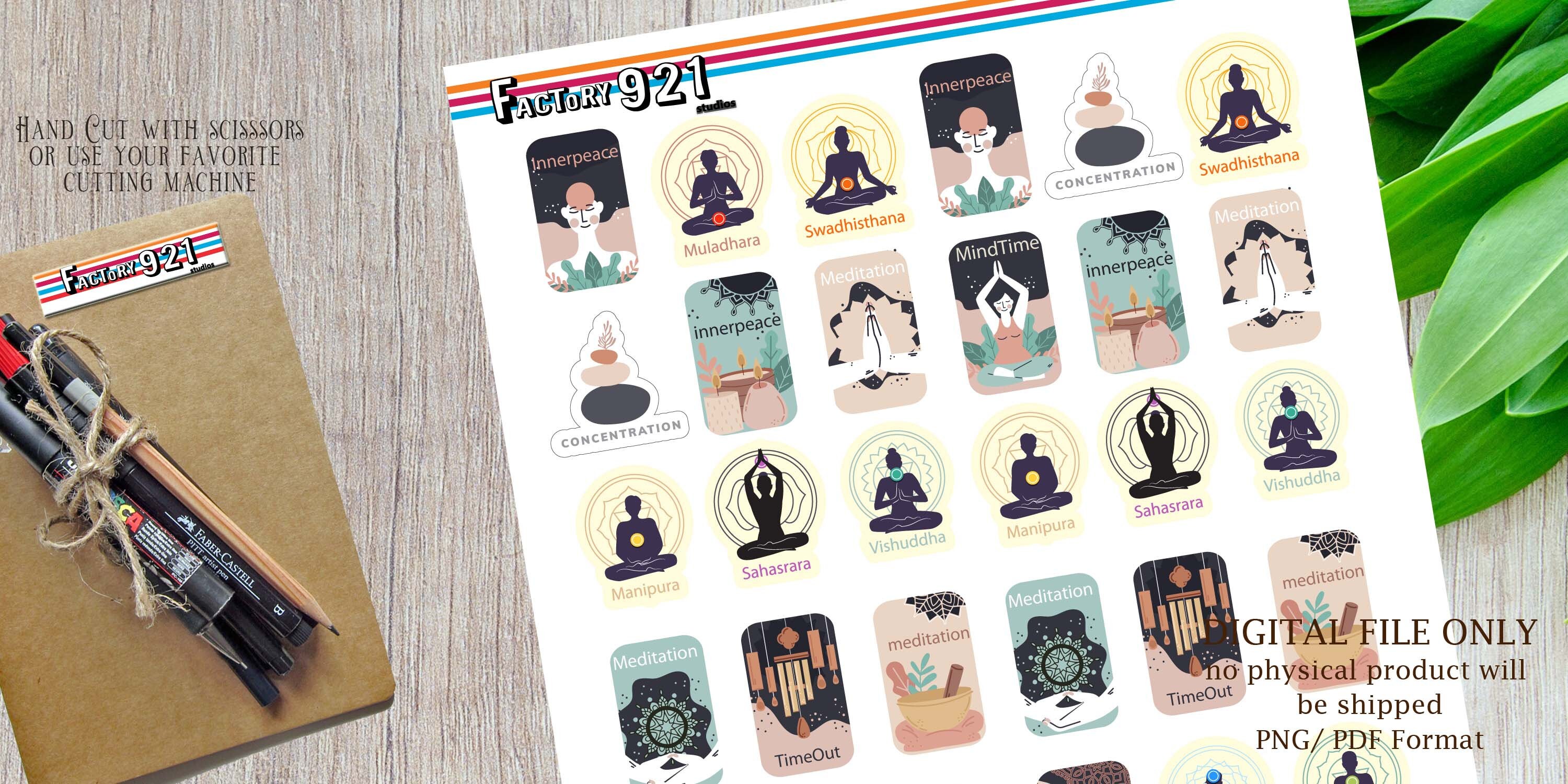 Meditation Planner Stickers/chakras Planner Stickers/bujo/digital ...
