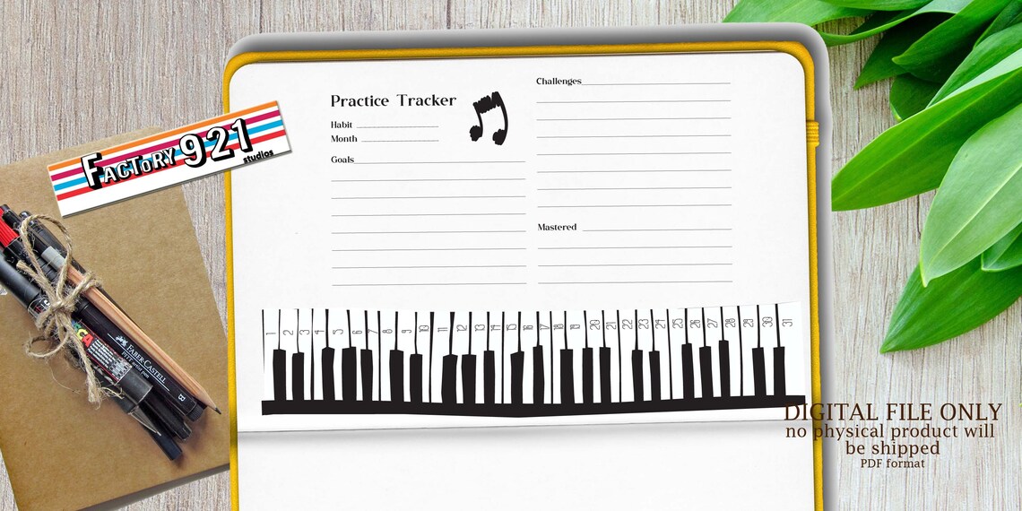 Piano Habit Tracker Printable, Piano Practice Tracker, Music Habit ...