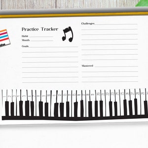 Piano Habit Tracker Printable, Piano Practice Tracker, Music Habit ...