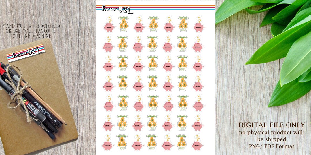 Savings Stickers/financial Tracker Sticker/planner Stickers/printable ...