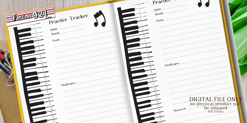 Piano Habit Tracker Printable, Piano Practice Tracker, Music Habit ...