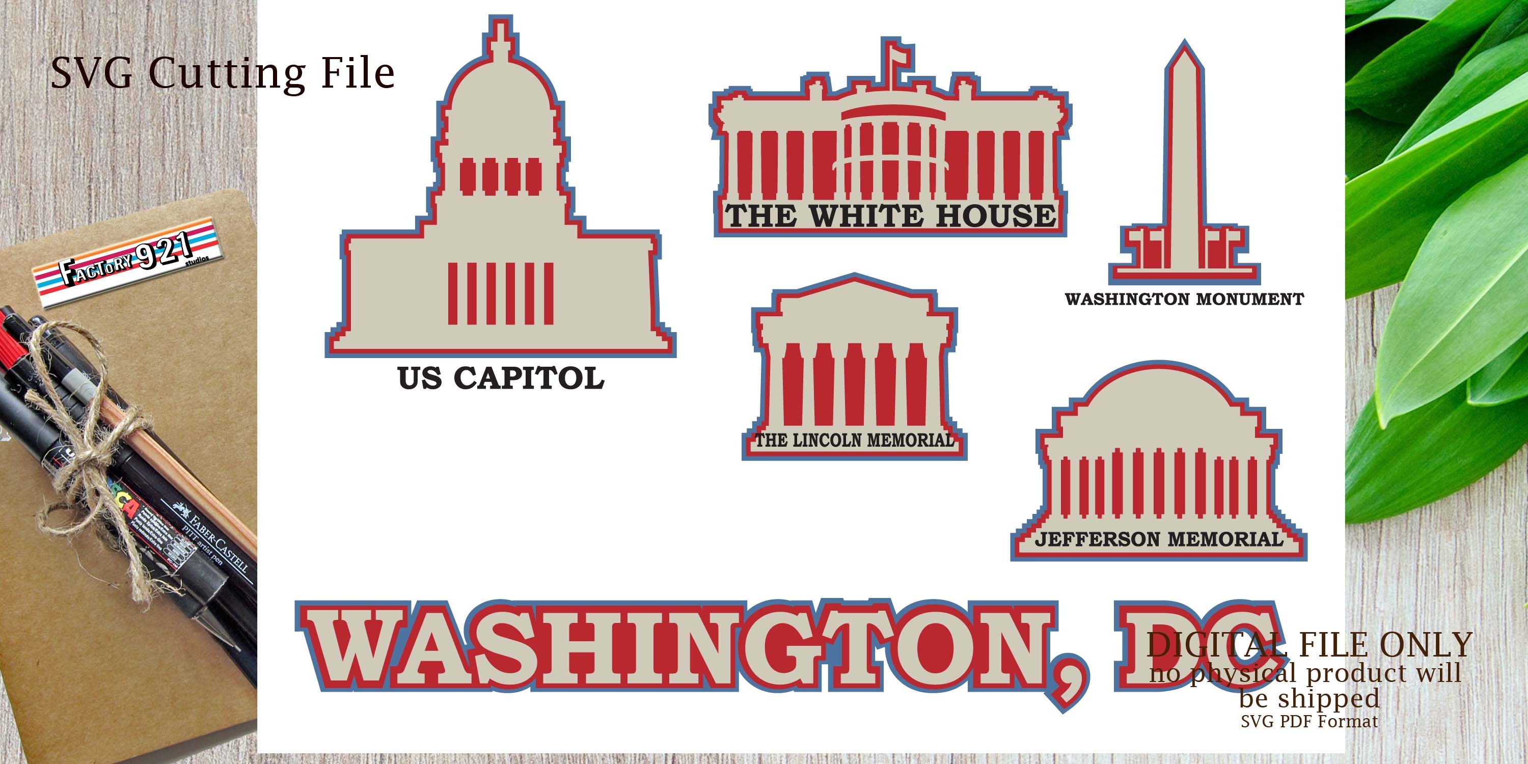 Washington DC Svg, American Destination Vector, American City, Travel ...