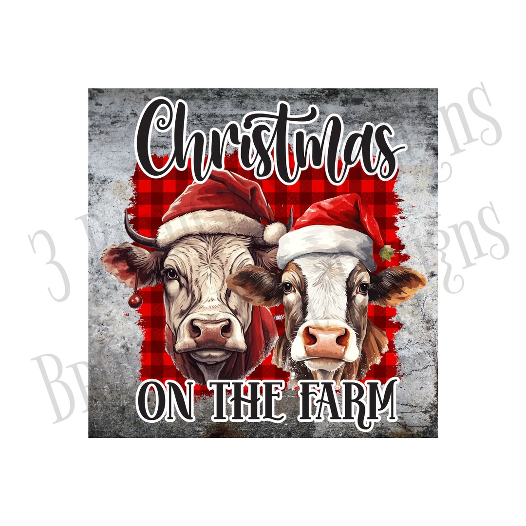 Christmas Cows Metal Sign: Farmhouse Holiday Decor - Etsy