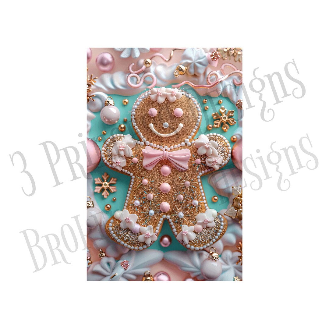 Pastel Gingerbread Man Sign, Christmas Glam Sign - Etsy