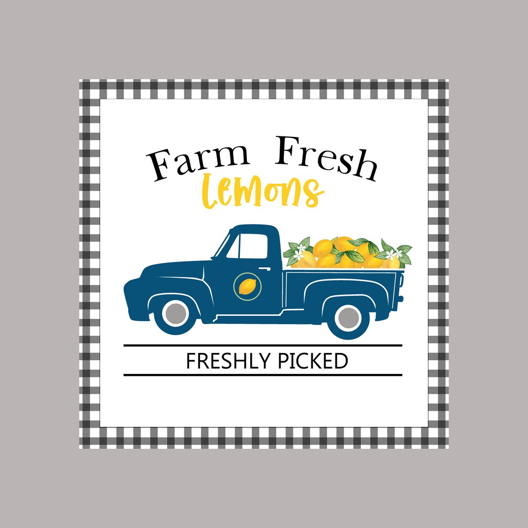 Farm Fresh Lemons Sign, Vintage Farm Truck With Lemons Sign - Etsy