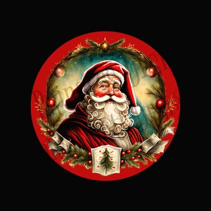 Vintage Santa Sign, Wreath Sign - Etsy
