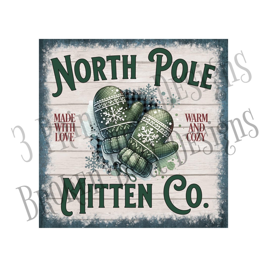 North Pole Mitten Co. Sign, Winter Sign - Etsy