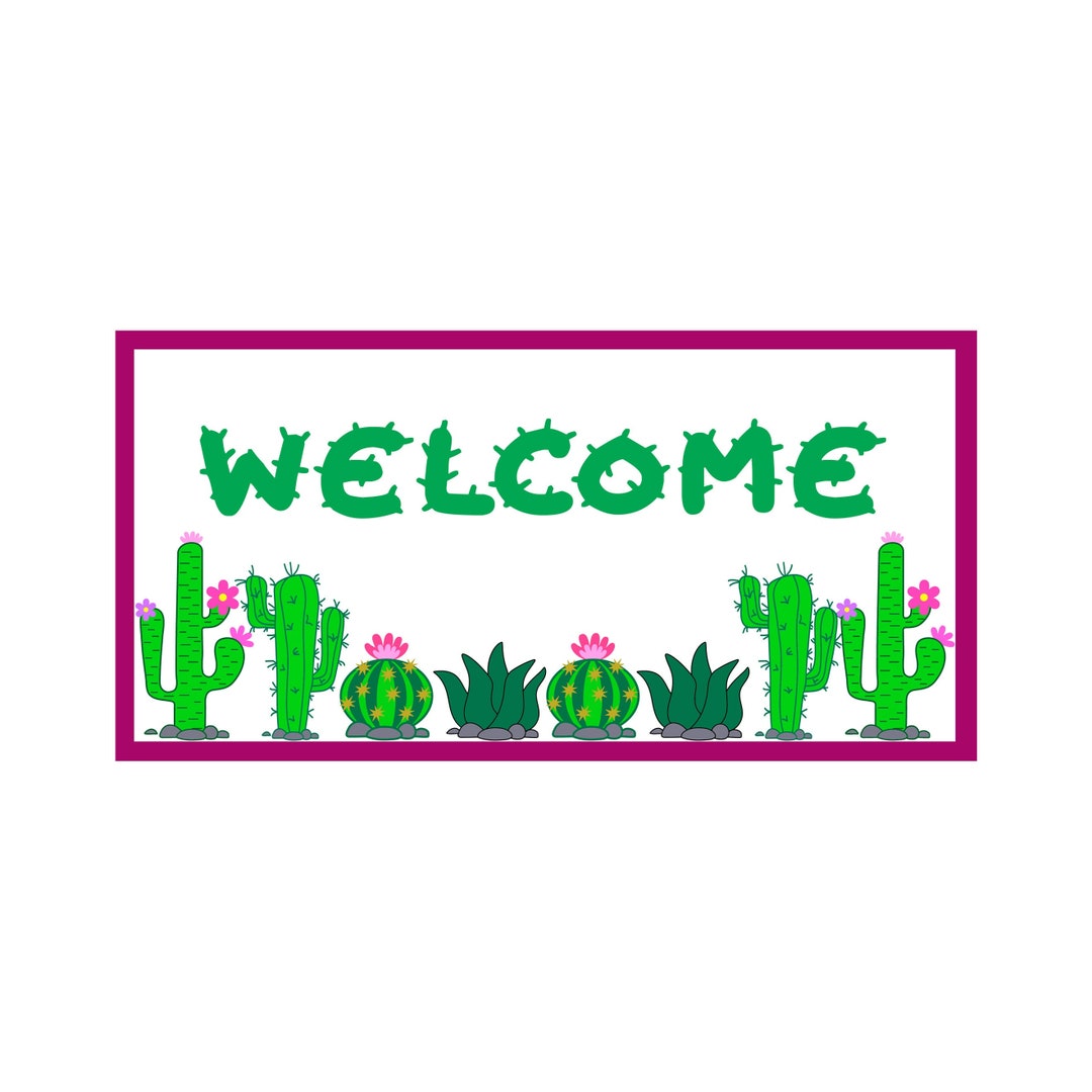 Welcome Cactus Sign - Etsy