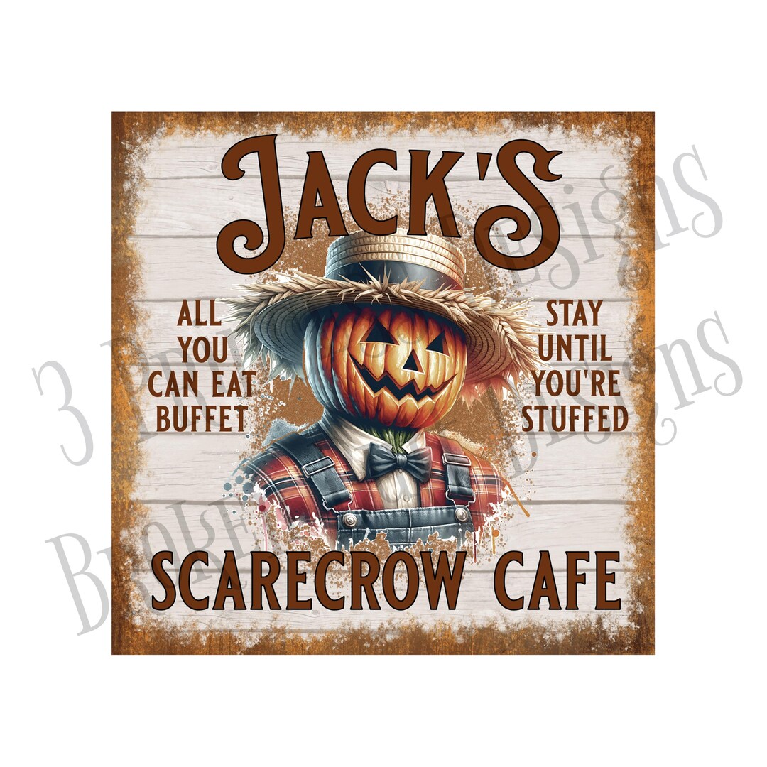 Jack's Scarecrow Cafe Metal Sign, Fall Wreath Decor - Etsy