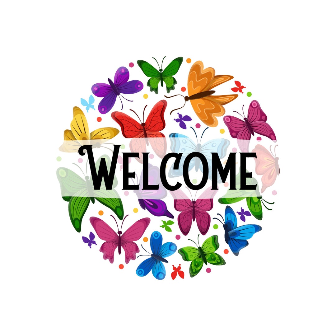 Welcome Butterfly Sign - Etsy