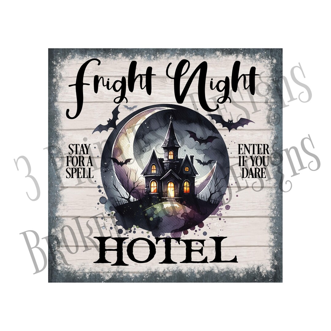 Fright Night Hotel Sign, Haunted House Sign, Wreath Sign - Etsy