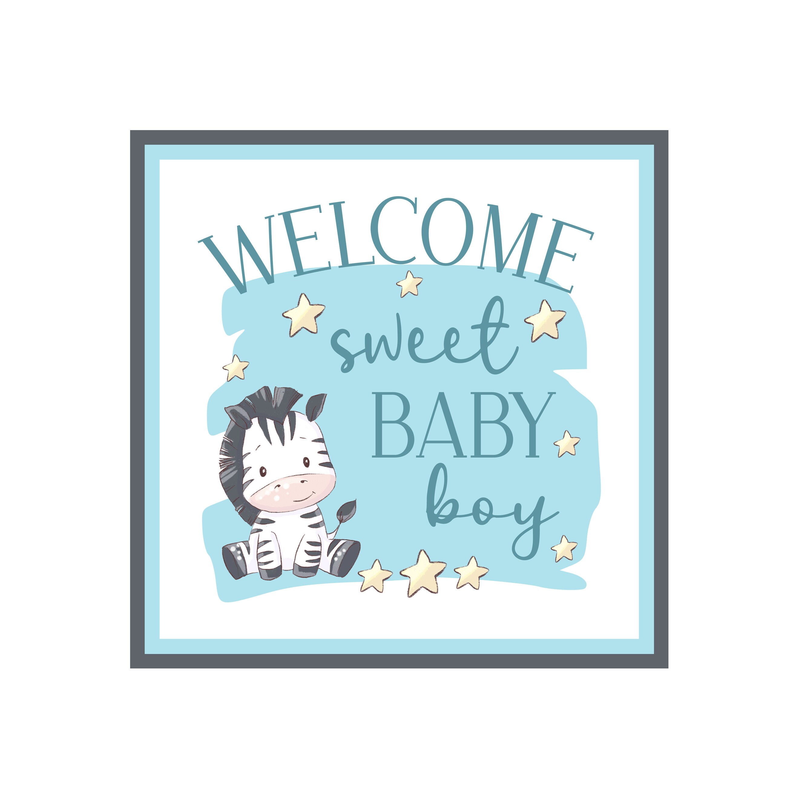 Welcome sweet baby boy sign new baby sign | Etsy