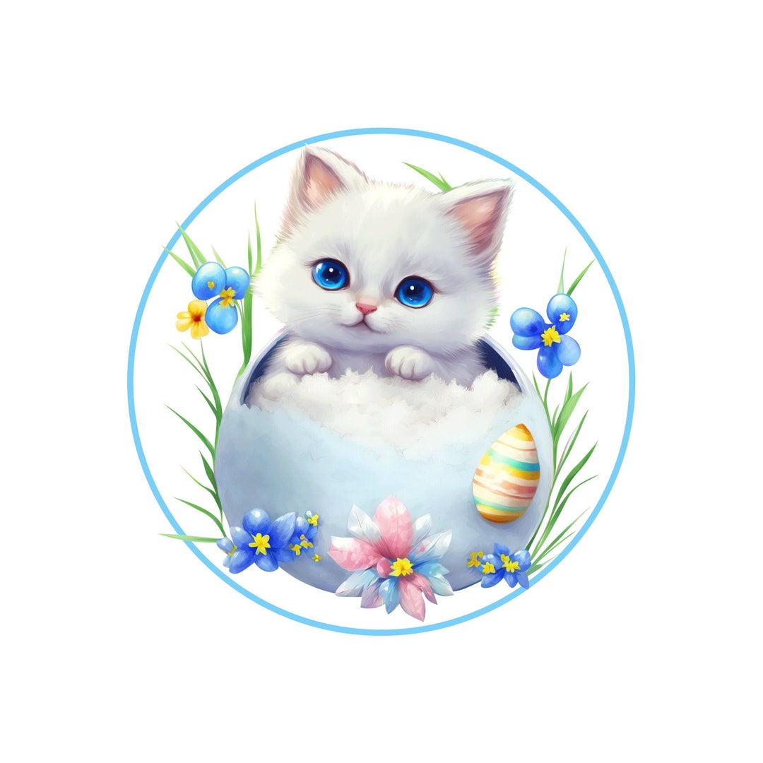 Easter Kitten Sign, Easter Egg Sign, - Etsy