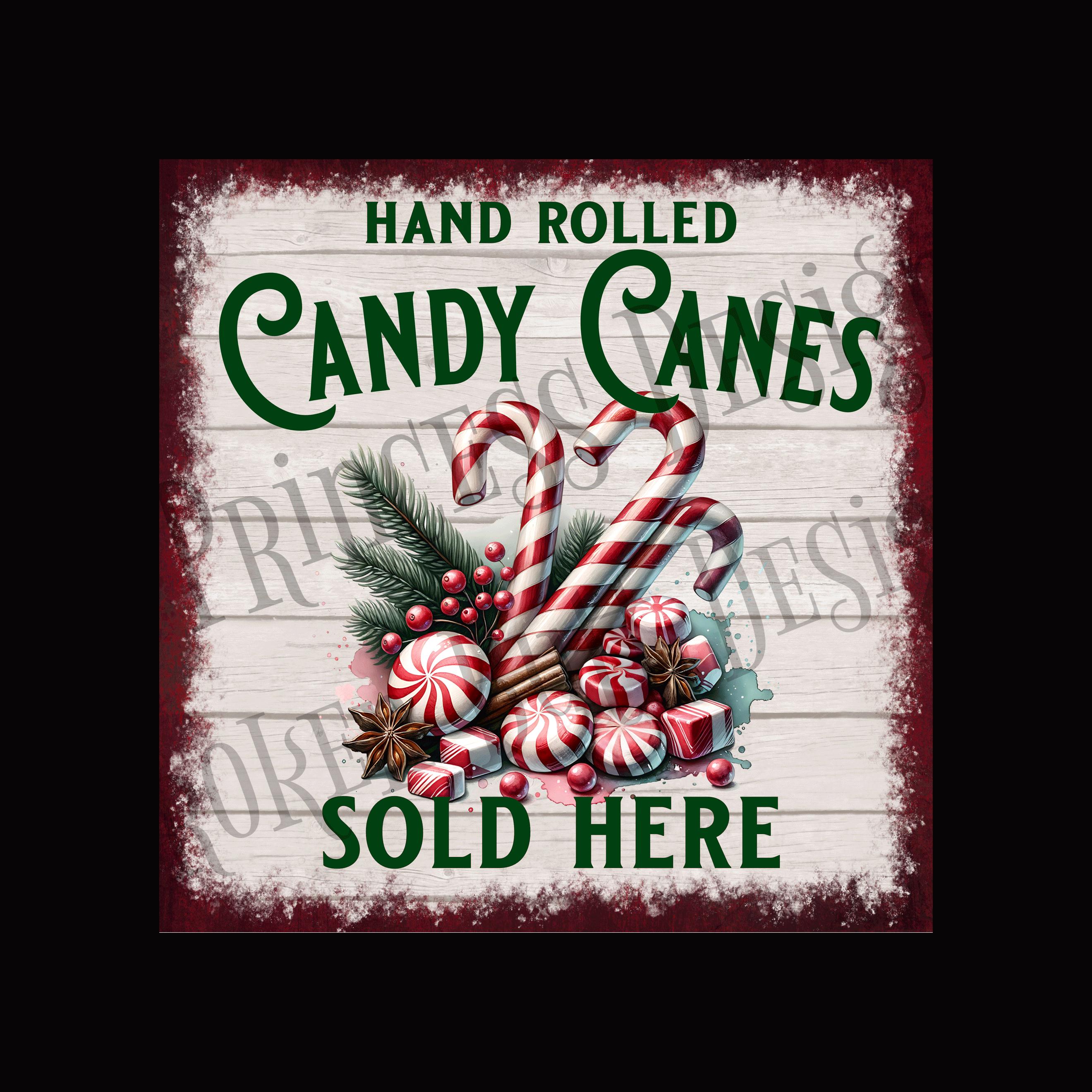 Hand Rolled Candy Canes Sign, Winter Sign - Etsy