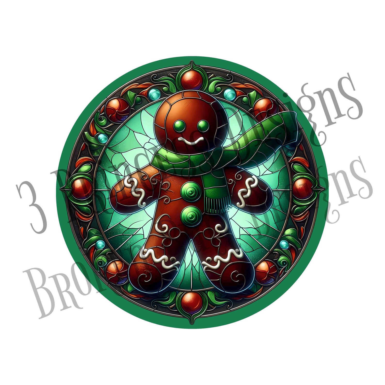 Gingerbread Man Metal Sign, Faux Stained Glass Decor - Etsy