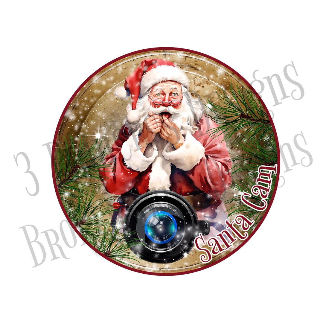 Santa Cam Sign, Silly Santa Wreath Sign - Etsy