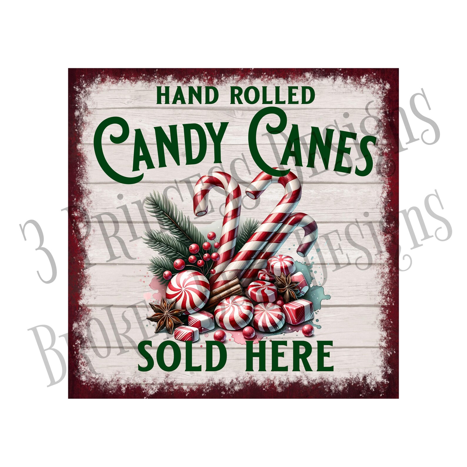 Hand Rolled Candy Canes Sign, Winter Sign - Etsy