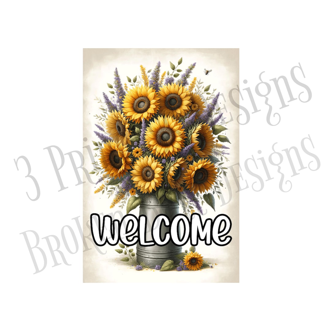 Sunflower Welcome Sign, Fall Sign - Etsy
