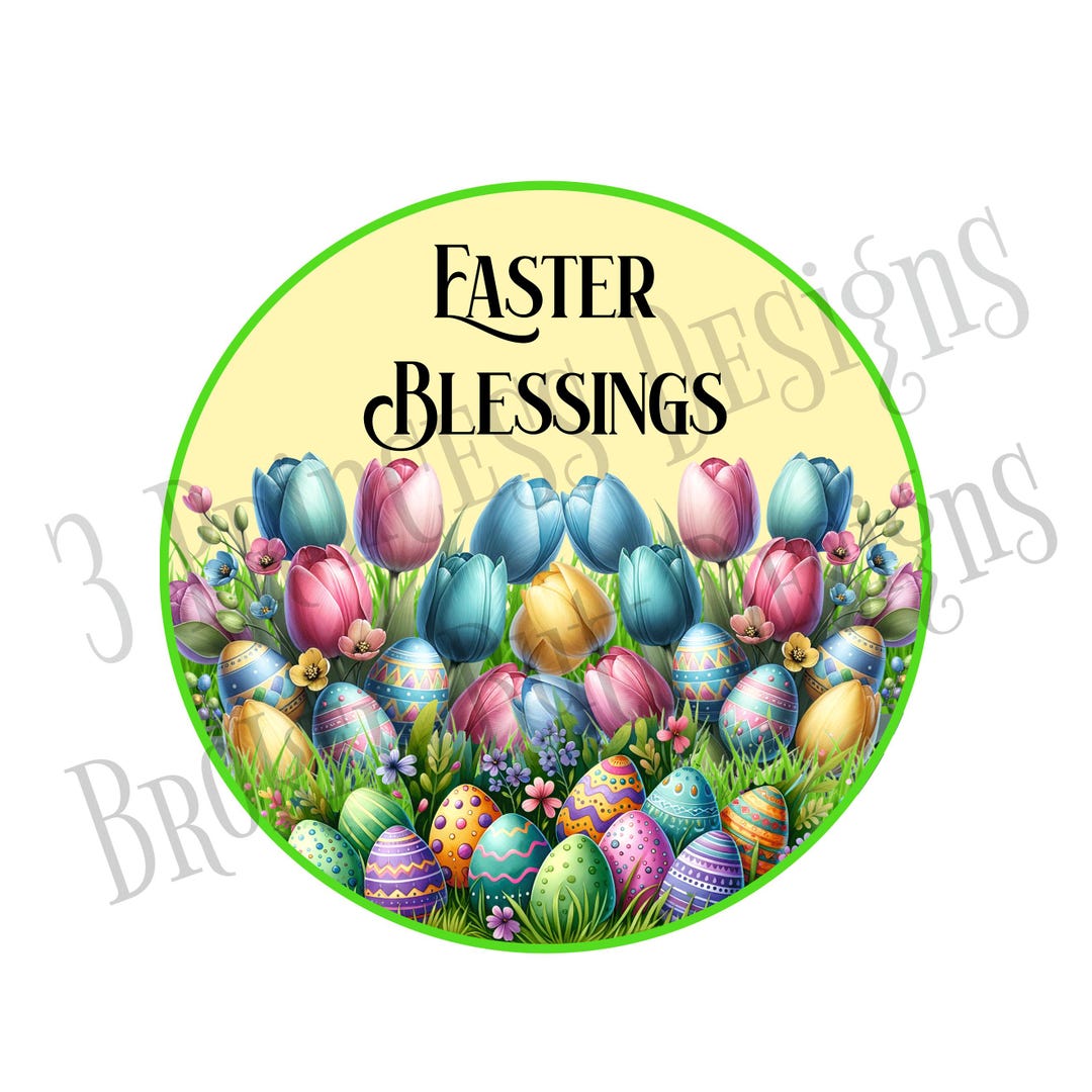 Easter Blessings Sign, Tulip Sign, Wreath Sign - Etsy