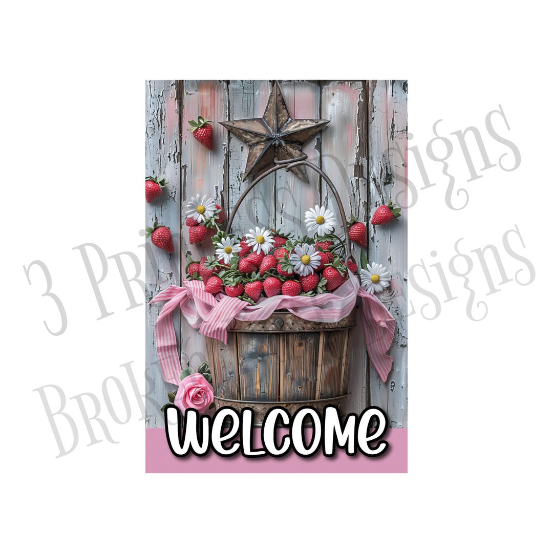 Strawberry Welcome Sign, Fruit Sign - Etsy