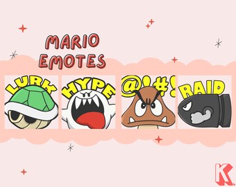 20 Mario STATIC ANIMATED Emotes for Twitch, Youtube, Discord ready to ...